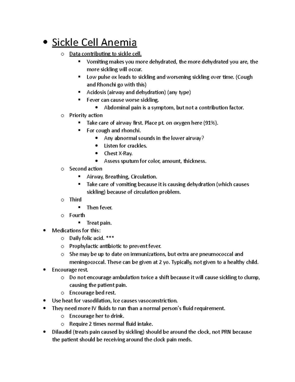 Week 12 notes - Sickle Cell Anemia o Data contributing to sickle cell ...