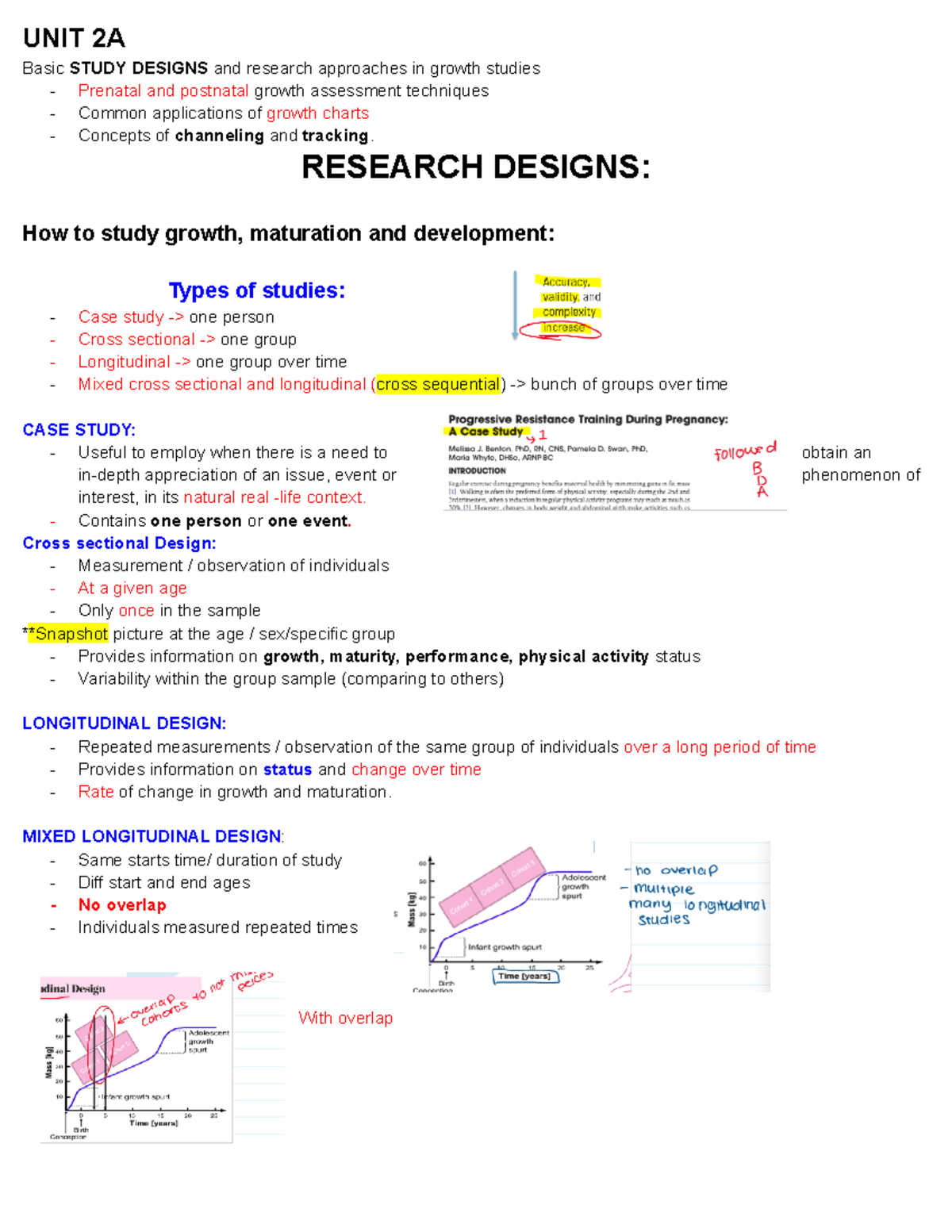 UNIT 2 Summary - UNIT 2A Basic STUDY DESIGNS and research approaches in ...