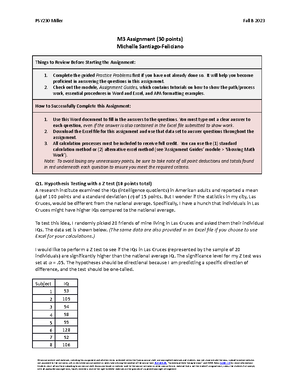 PSy 230 m4 Assignment - PSY 230 - ASU - Studocu