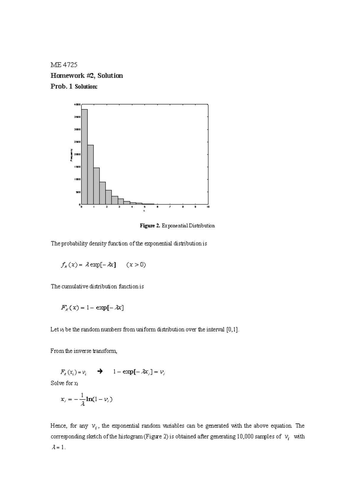 ME4725 HW2 1 solution - ME 4725 Homework #2, Solution Prob. 1 Solution: Figure 2. Exponential ...