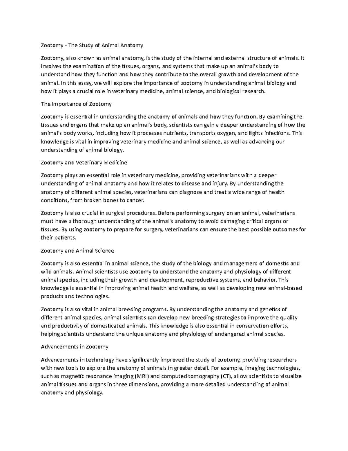 Zootomy - The Study of Animal Anatomy - Zootomy - The Study of Animal ...