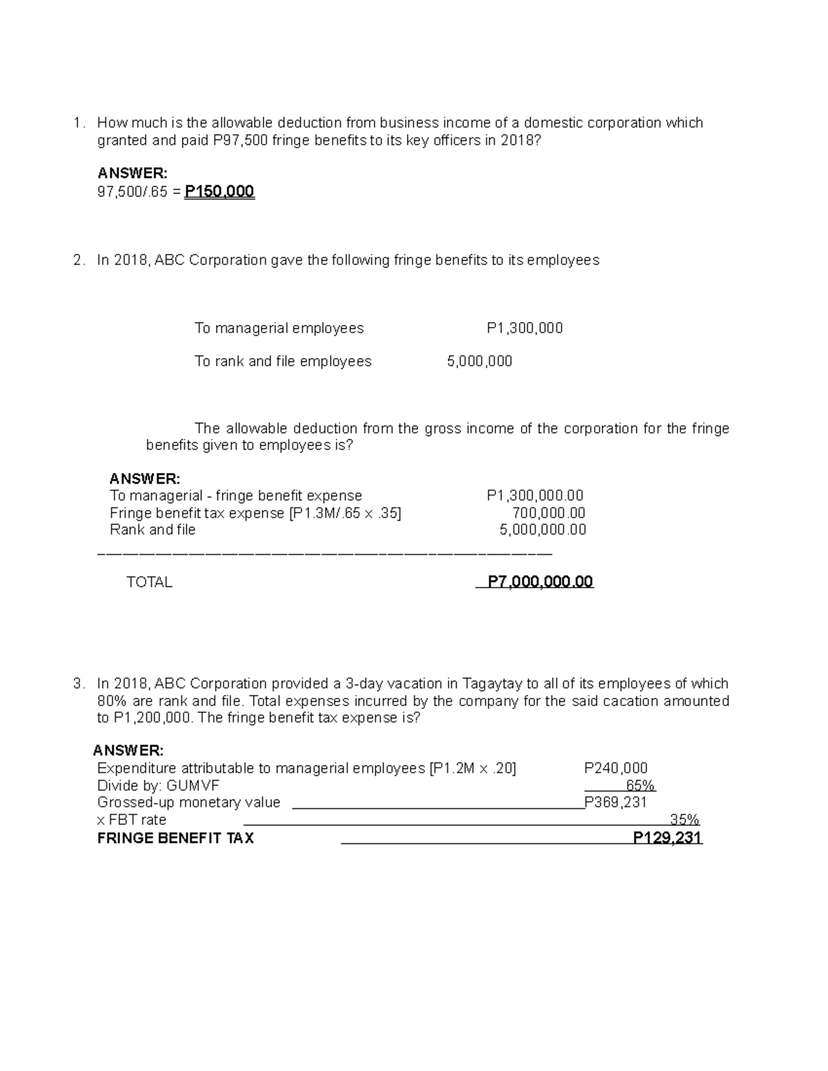 Law Notes - summary of business law - How much is the allowable ...