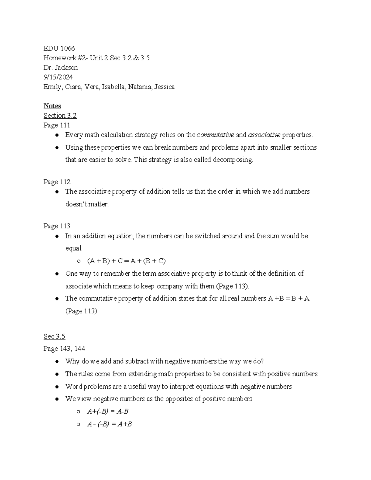 Homework Assignment #2 - EDU 1066 Homework #2- Unit 2 Sec 3 & 3. Dr ...