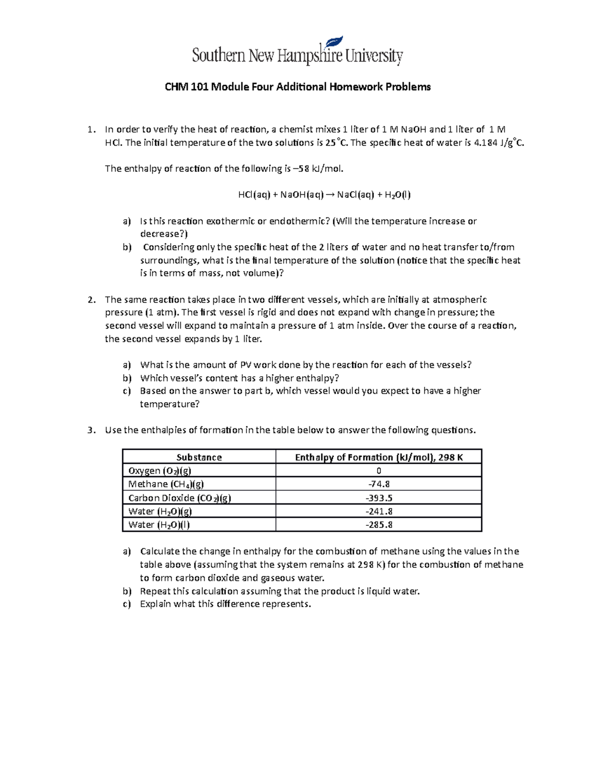 CHM 101 M 4 additional problems - CHM 101 Module Four Additional ...