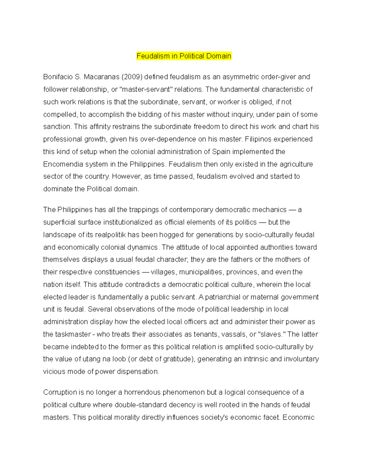 (5) Feudalism-in-Political-Domain - Feudalism in Political Domain ...