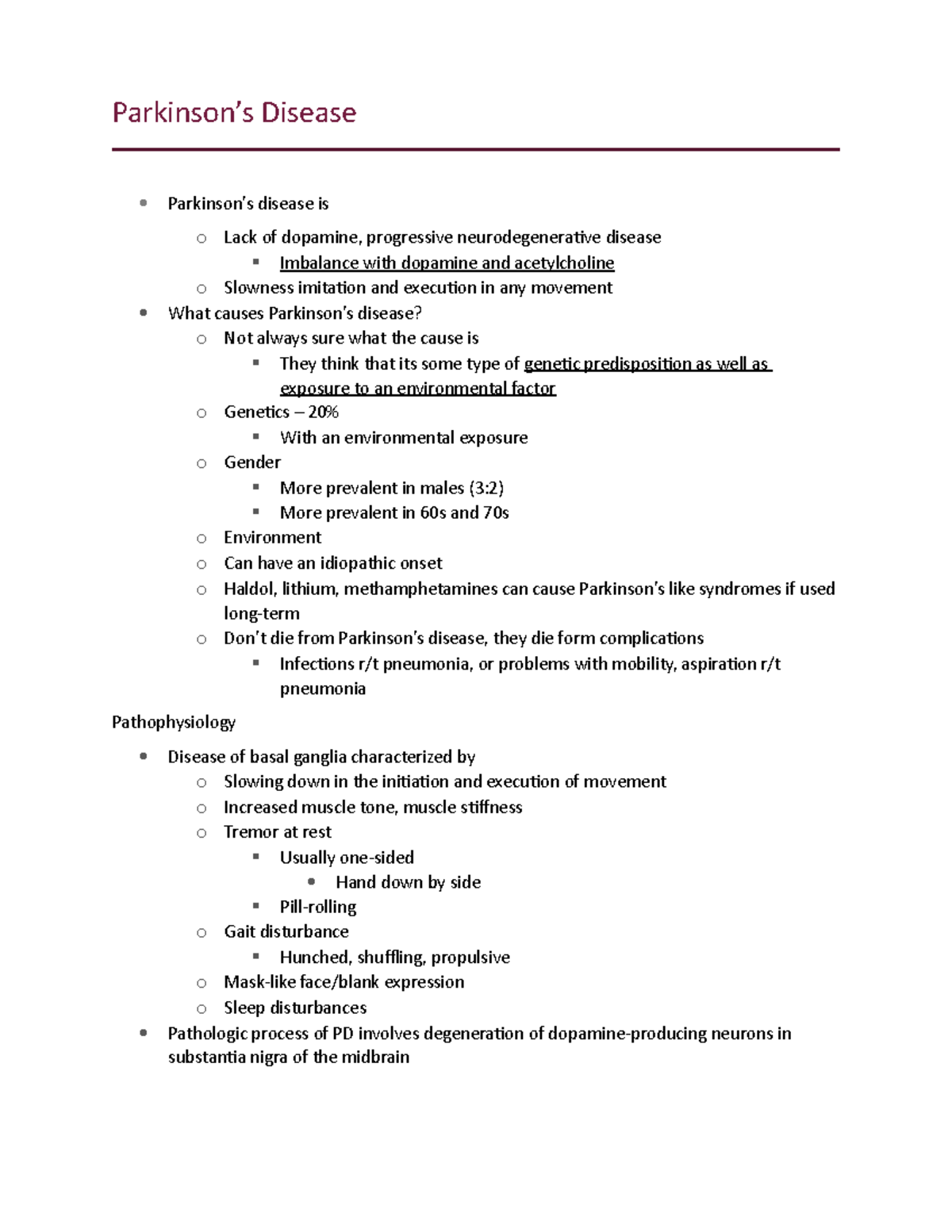 Parkinsons disease - Jennifer Remick and Wendy Zeiher - Parkinson’s ...
