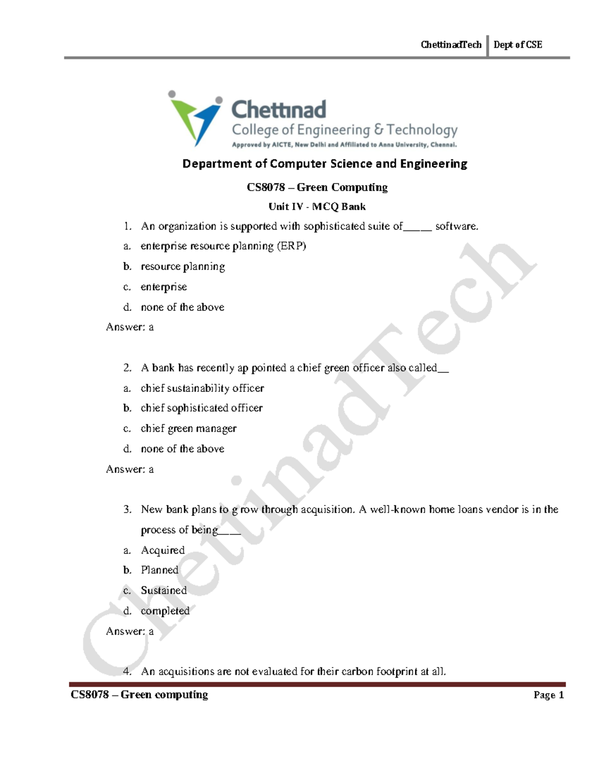 CS8078 gc unit5 - nil - Department of Computer Science and Engineering CS8078 – Green Computing ...