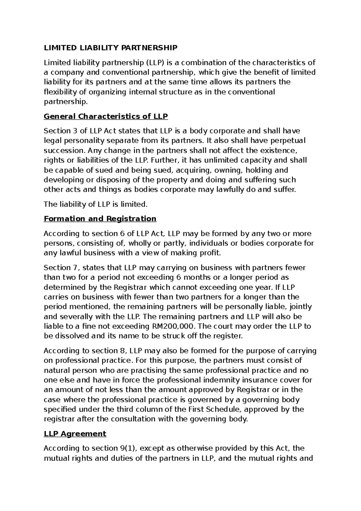 Law Revision - notess - LIMITED LIABILITY PARTNERSHIP Limited liability ...