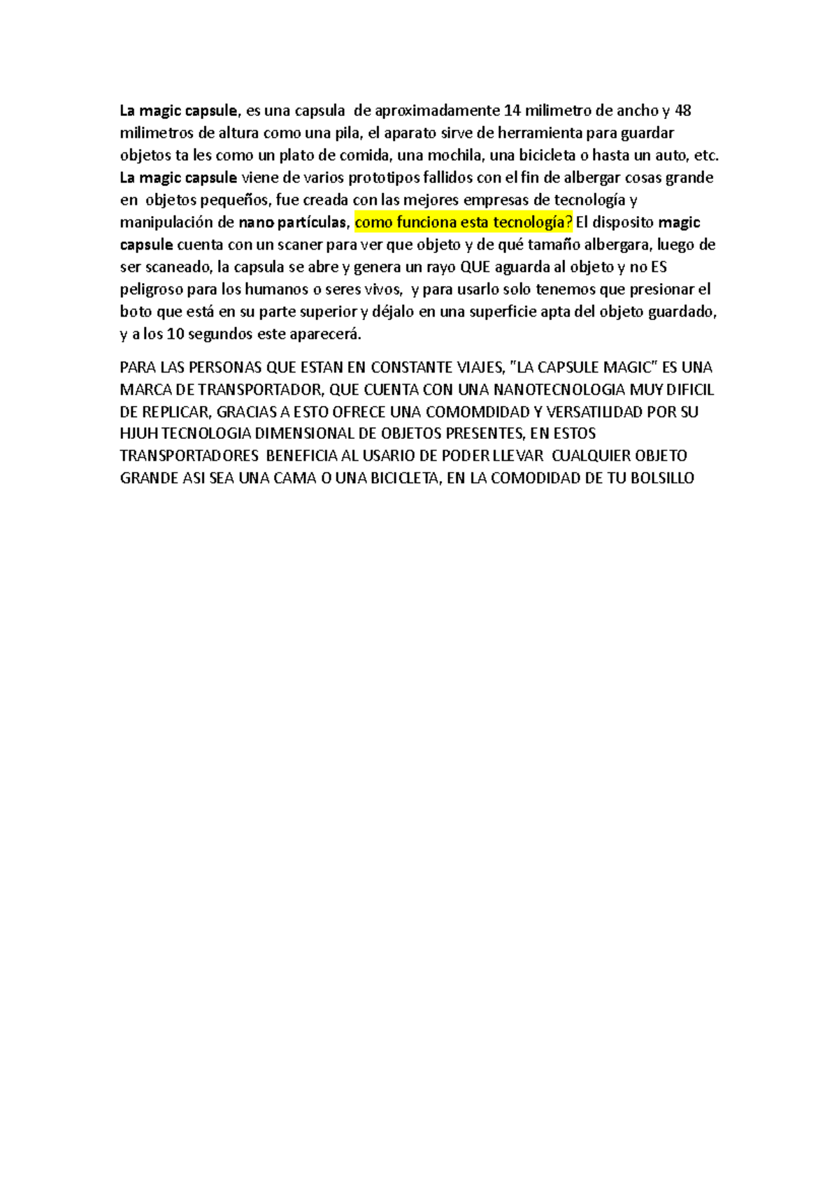 La magic capsule - proyecto de exposicion - La magic capsule, es una ...