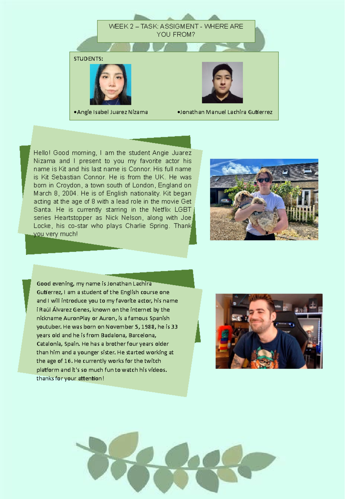 WEEK 2 TASK Assignment Where ARE YOU FROM - WEEK 2 – TASK: ASSIGMENT - WHERE ARE YOU FROM ...