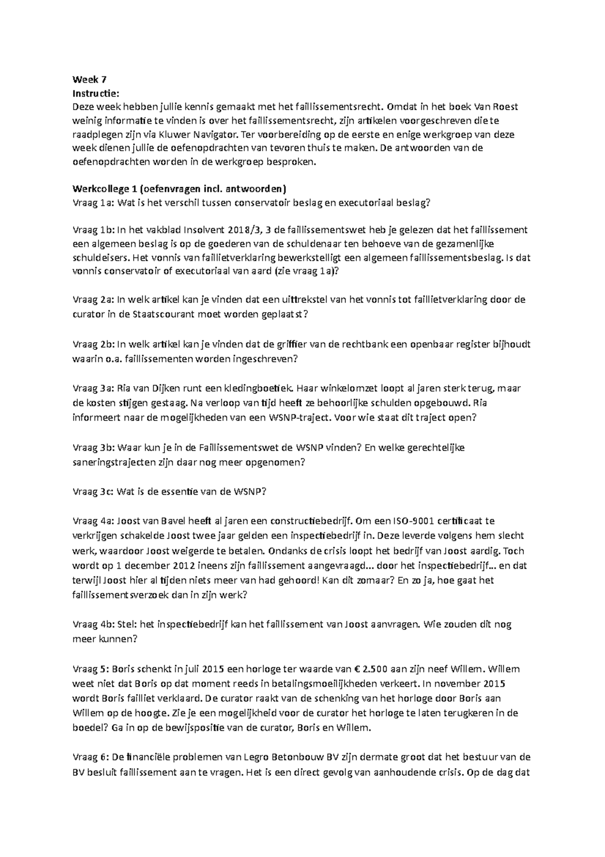 Week 7 werkcolleges oefenopdrachten ZA (1) - Week 7 Instructie: Deze ...