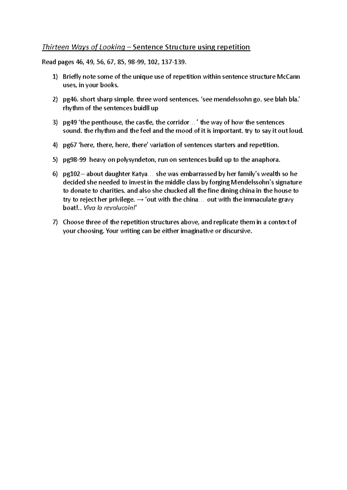 Sentence Structure and repetition 2024 TWOL - Thirteen Ways of Looking ...
