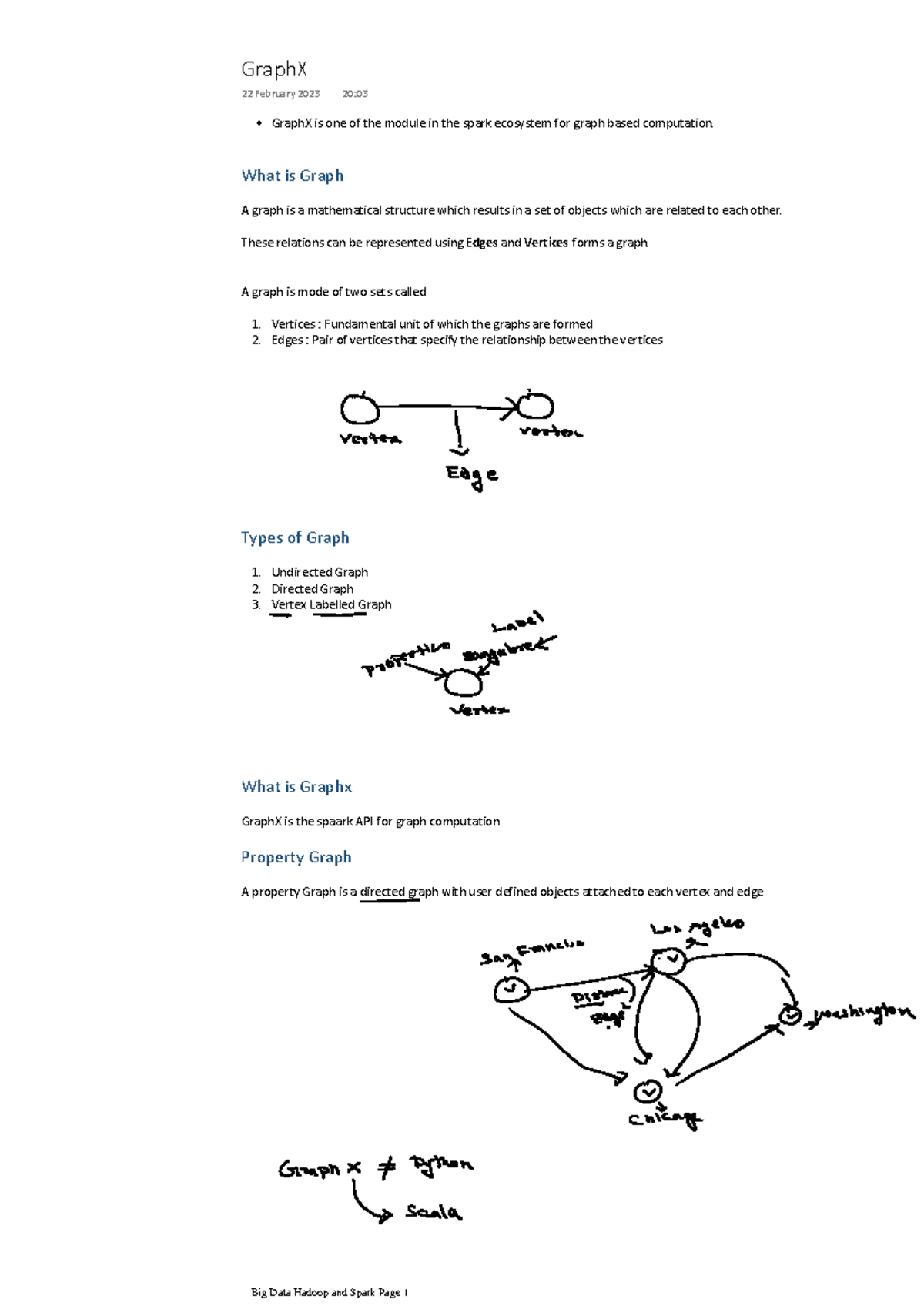 Graph X - Training document - • GraphX is one of the module in the spark ecosystem for graph ...