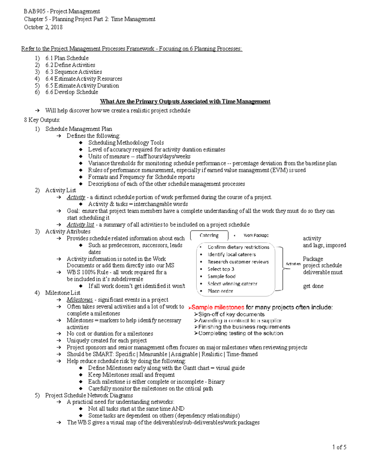 Chapter 5 - Planning 2 - Lecture notes 5 - BAB905 - Project Management ...