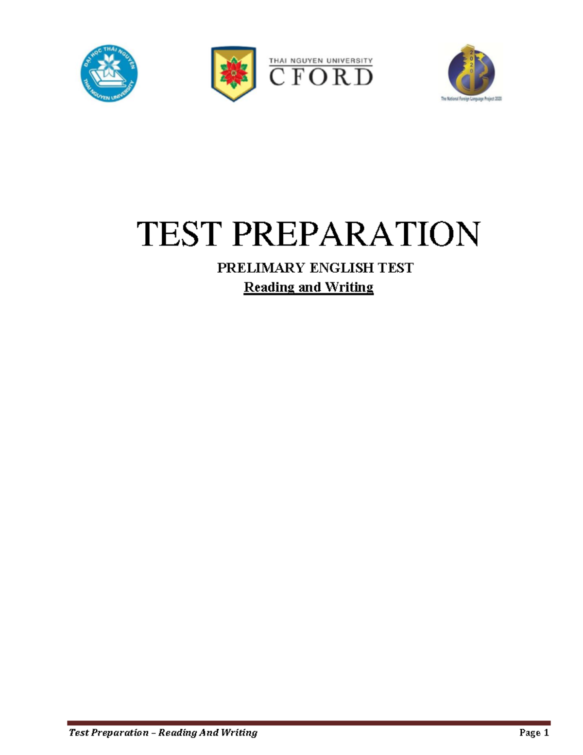 291832623 PET Reading Writing Materials pdf - ####### Test Preparation ...