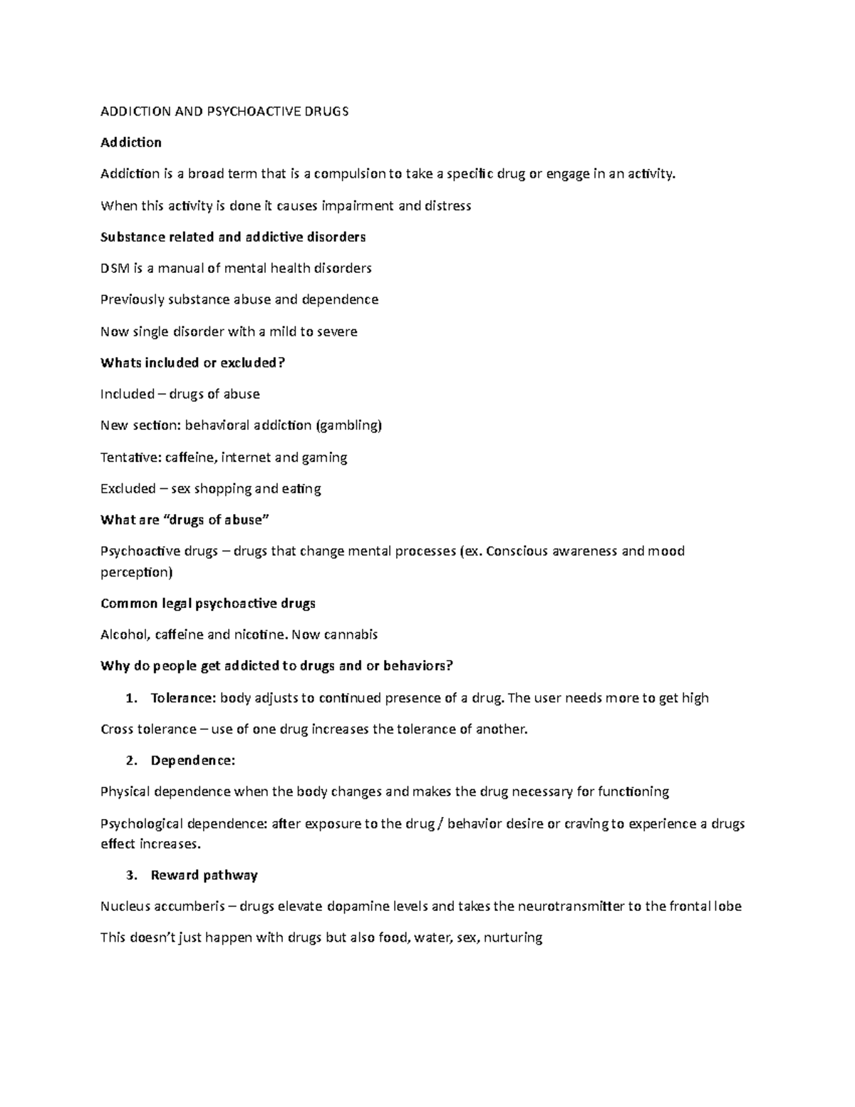 6-addiction and psychoactive drugs - ADDICTION AND PSYCHOACTIVE DRUGS ...