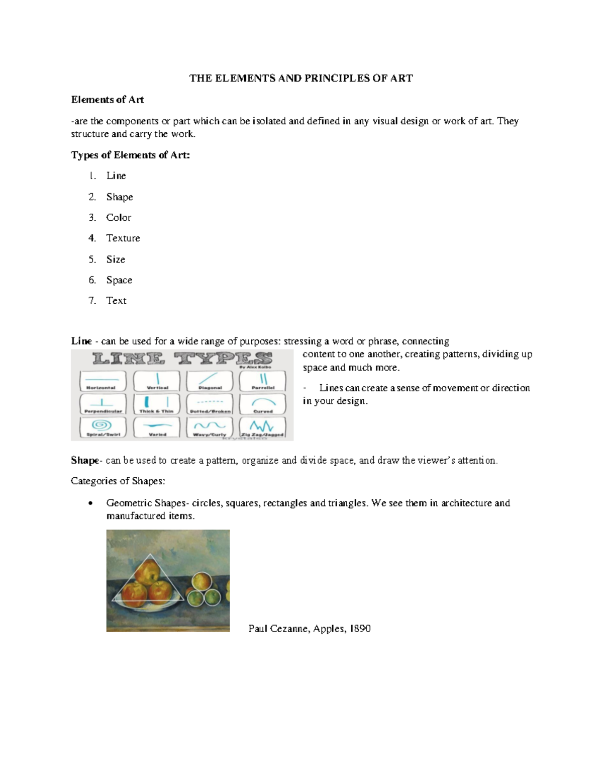 THE Elements AND Principles OF ART - THE ELEMENTS AND PRINCIPLES OF ART ...