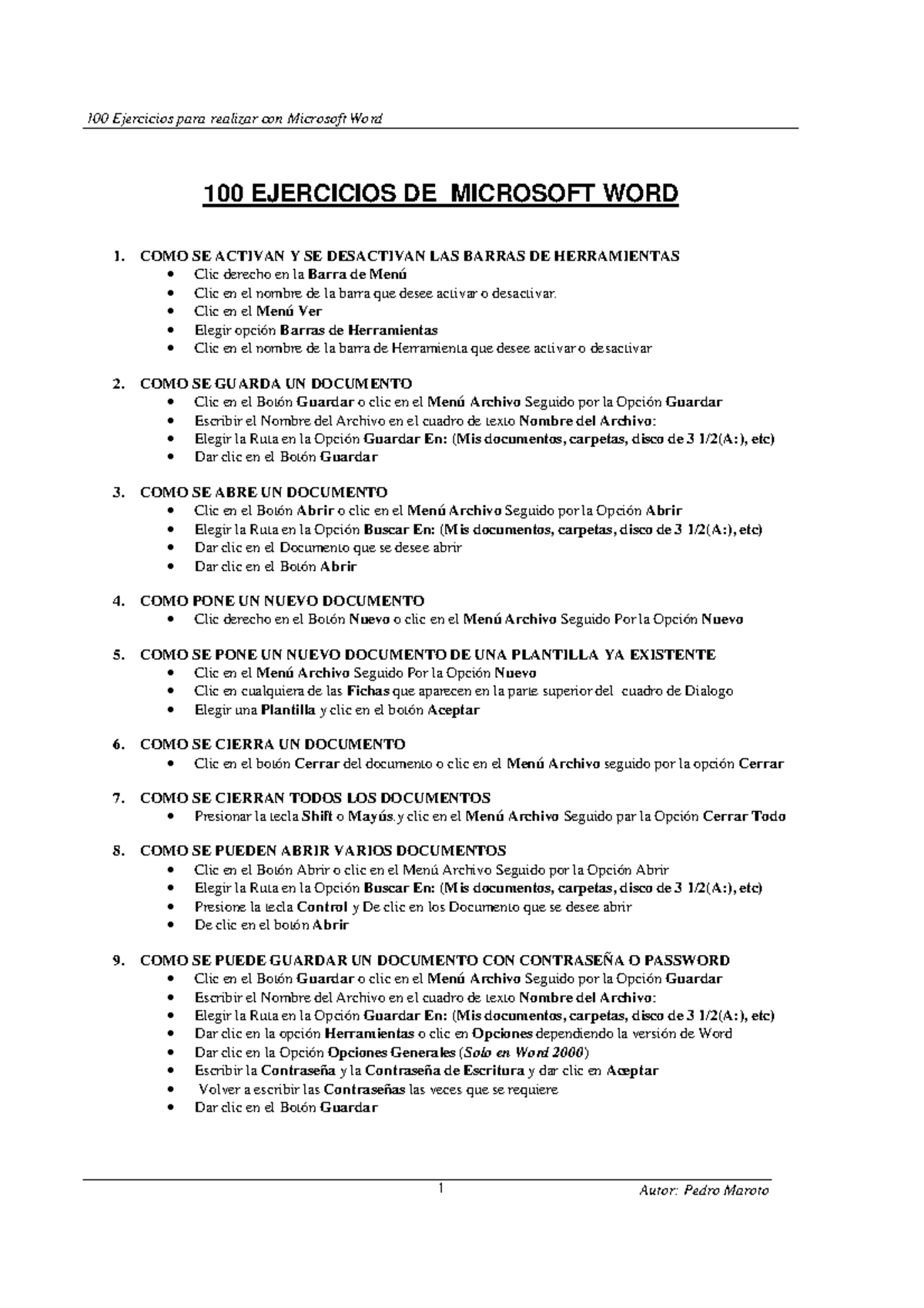 Ejerciciosword - practica basica de Word - 100 EJERCICIOS DE MICROSOFT ...
