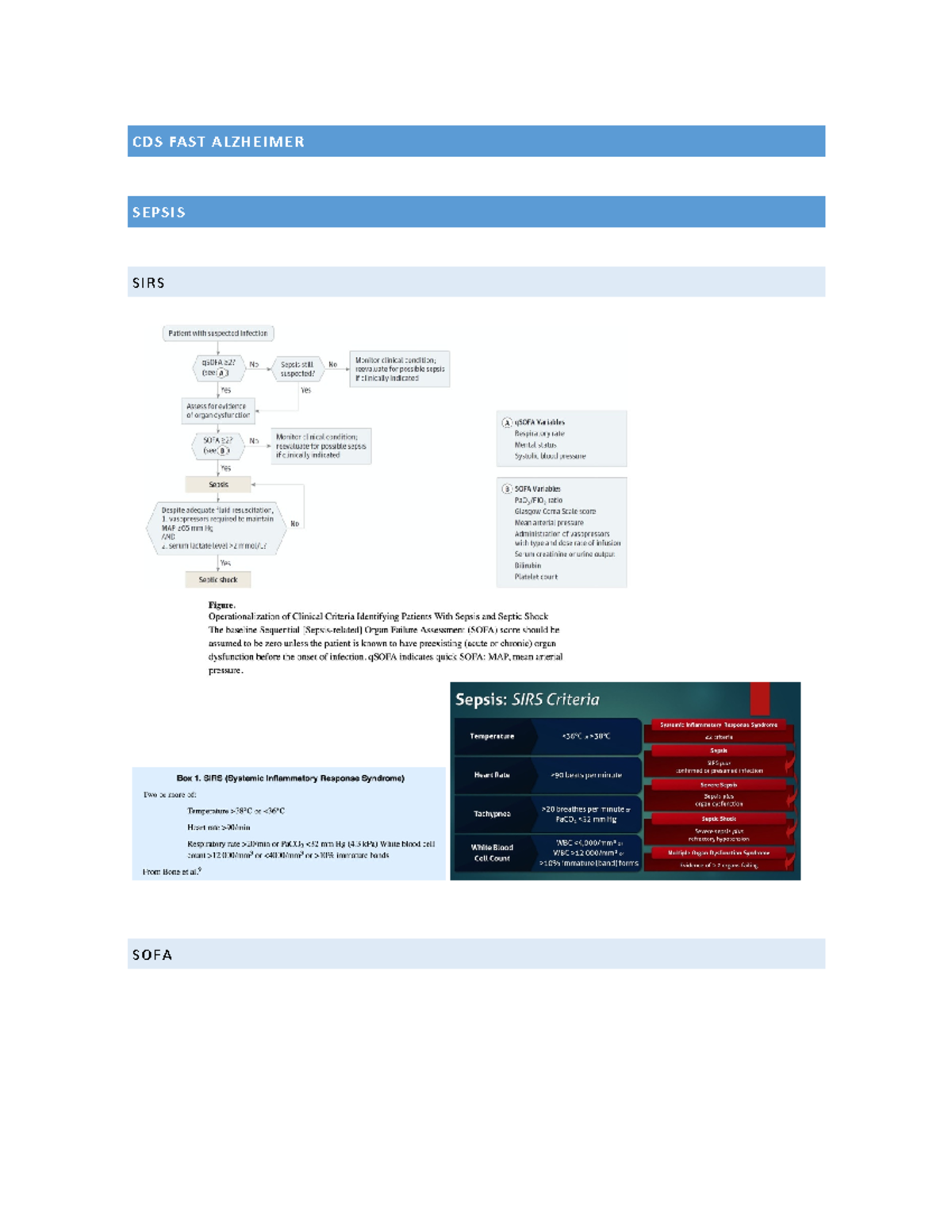 Escalas - CDS FAST ALZHEIMER SEPSIS SIRS SOFA CARDIOPATIA COR ANÉ MIC O ...