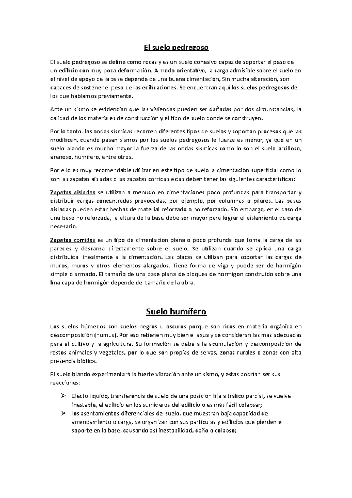 Suelo pedregoso y humifero - El suelo pedregoso El suelo pedregoso se ...