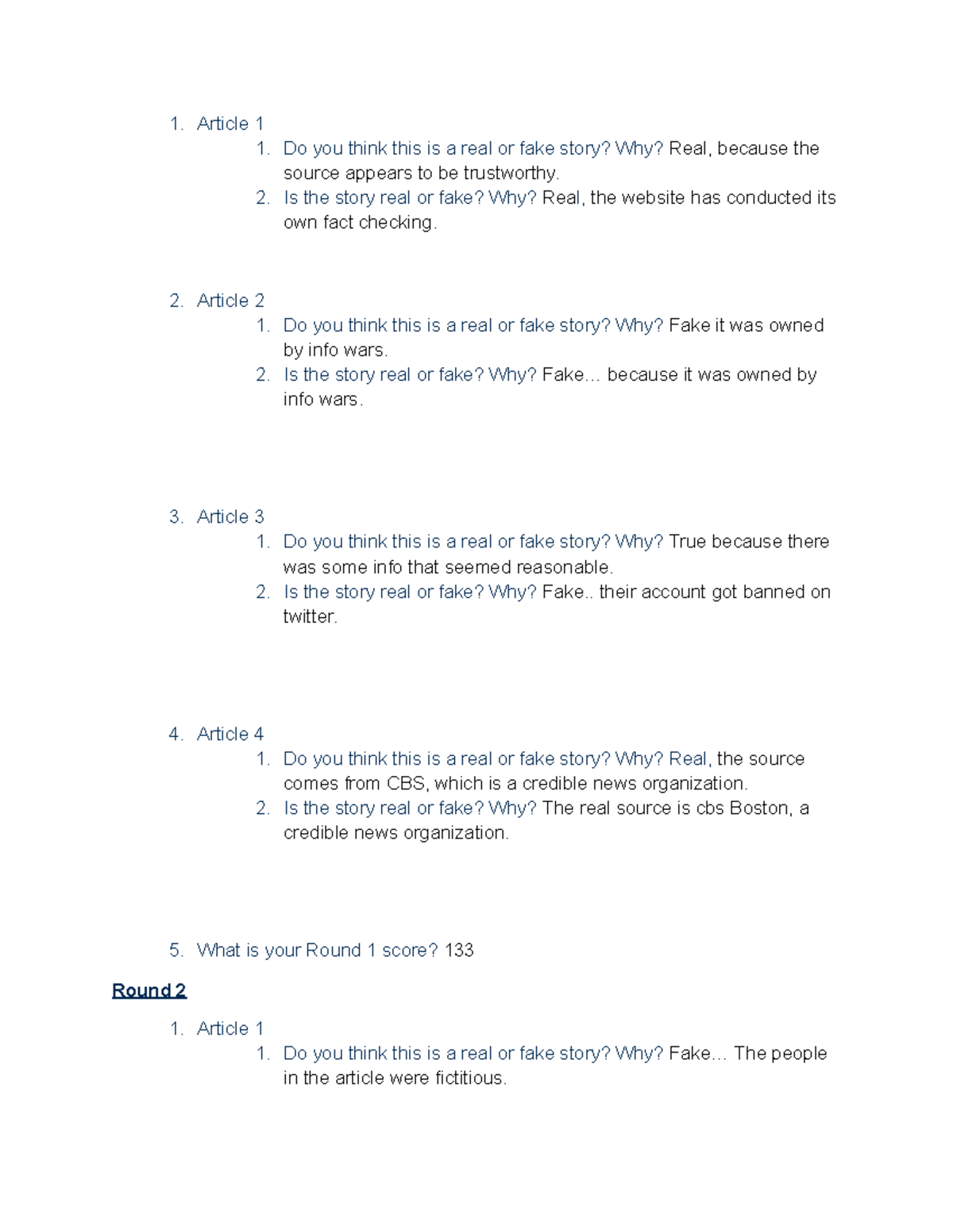 Mass Media Real or Fake - ASSIGNMENT - Article 1 Do you think this is a ...