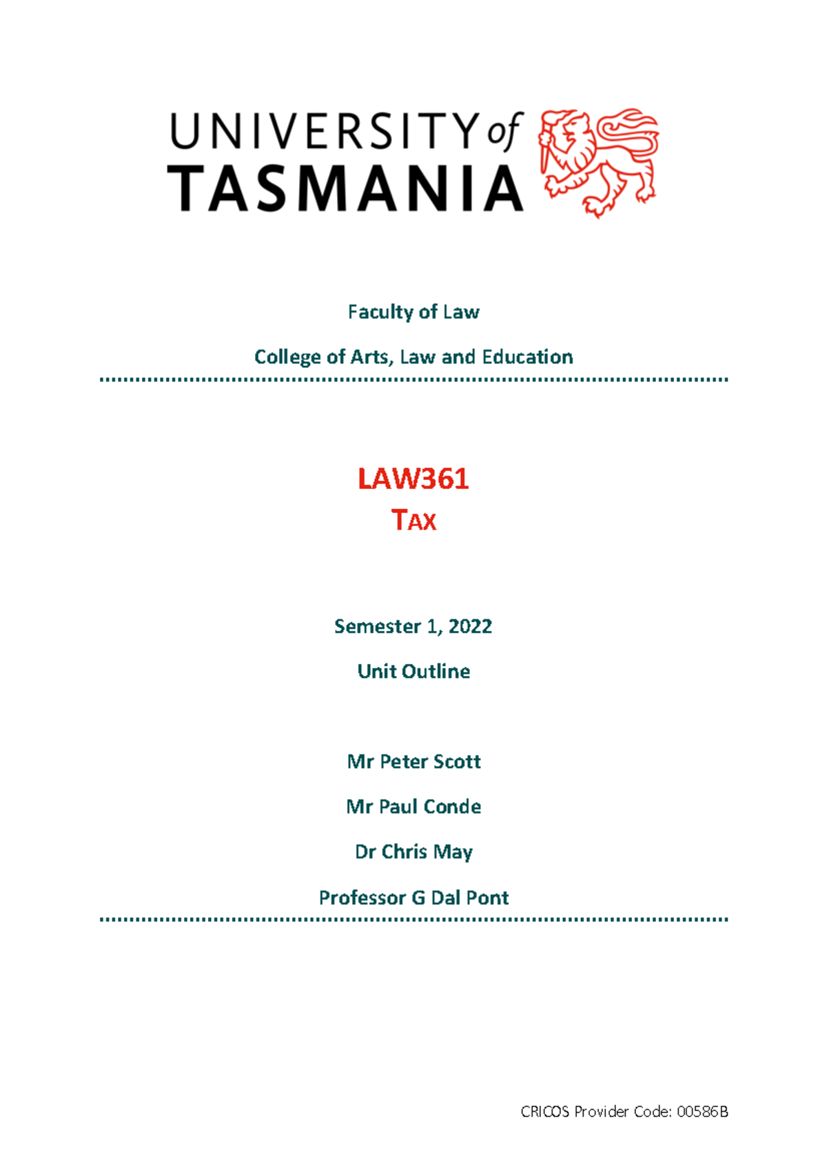 this is a Unit Outline - BFA391 - UTAS - Studocu