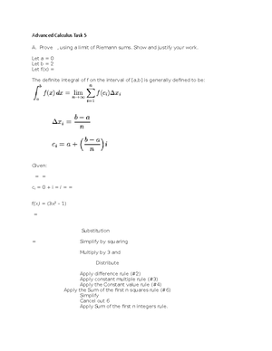 Advanced Calculus Task 3 - A. Compute a positive integer N that is appropriate to prove your ...