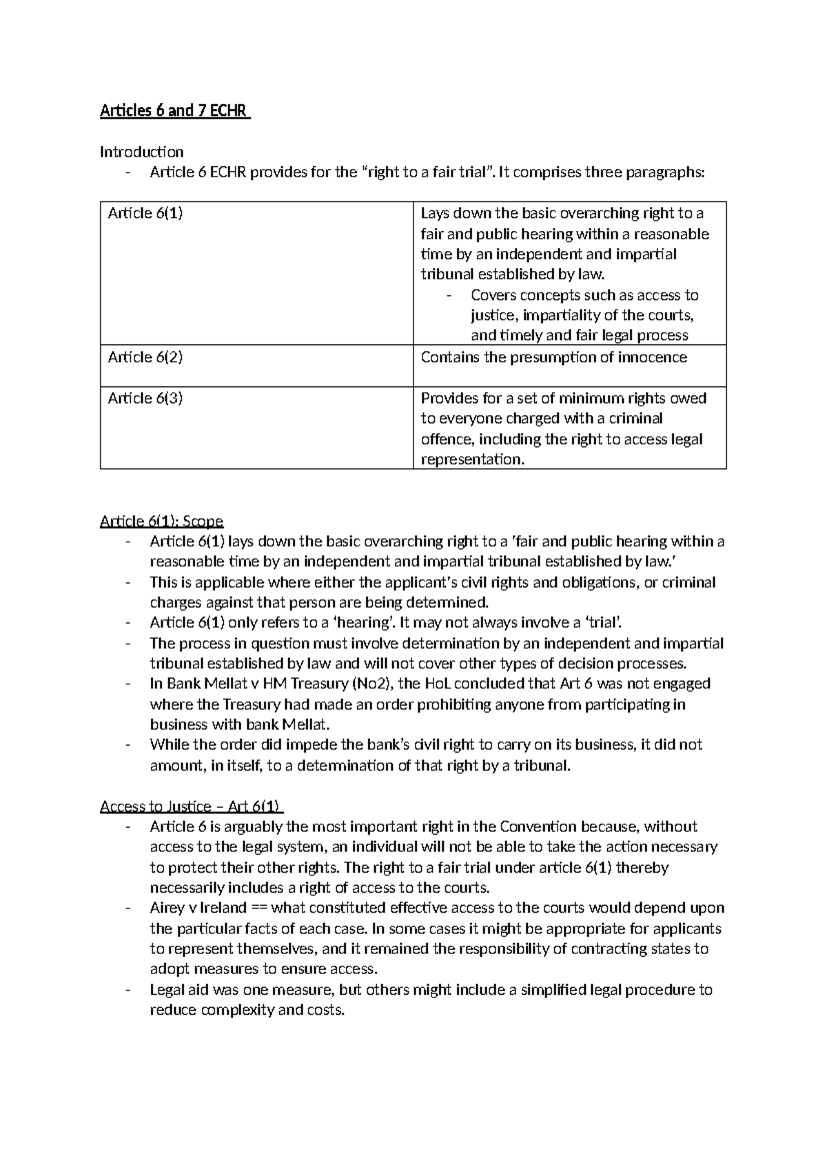 Articles 6 and 7 ECHR - law - Articles 6 and 7 ECHR Introduction ...