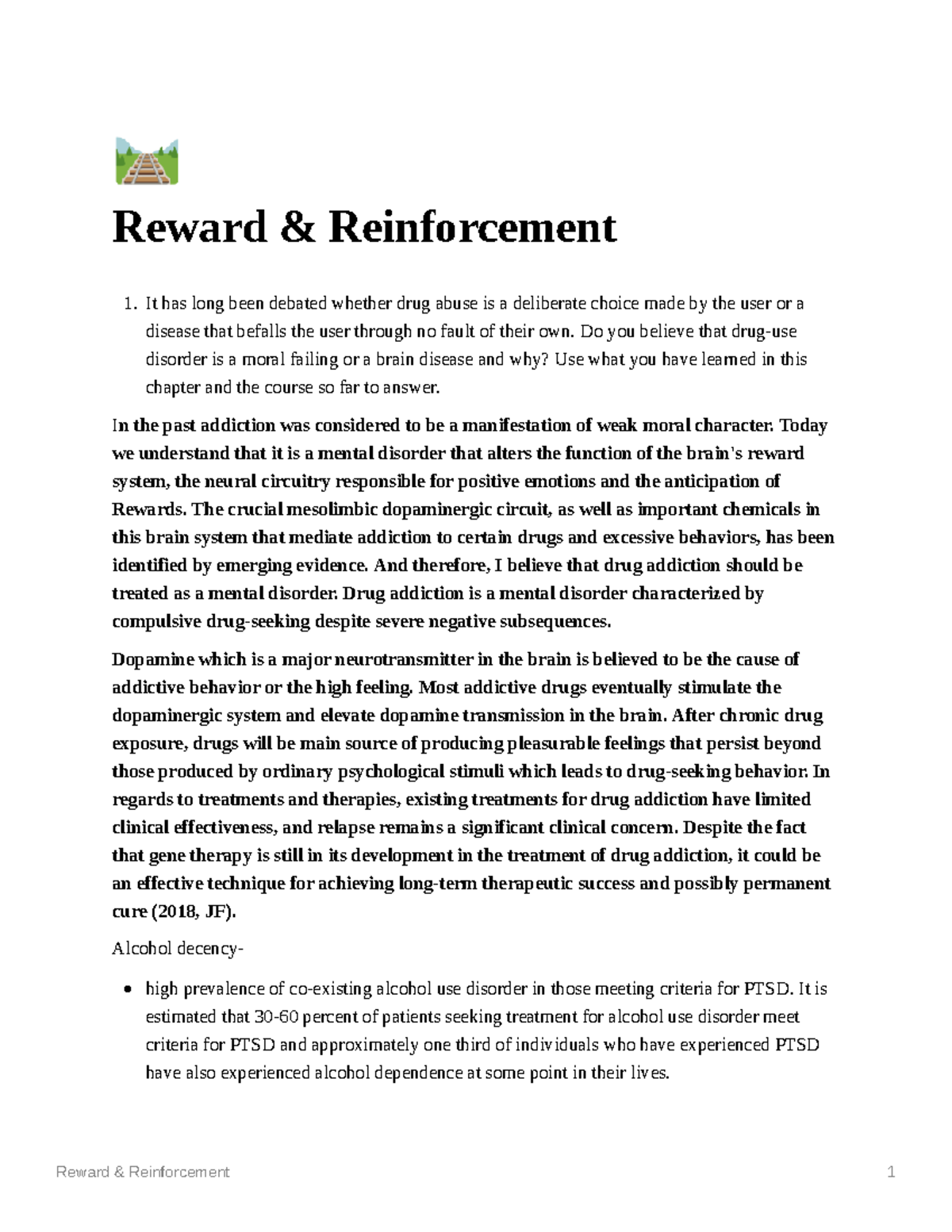 Reward Reinforcement - Discussion - Reward & Reinforcement 1 Reward ...