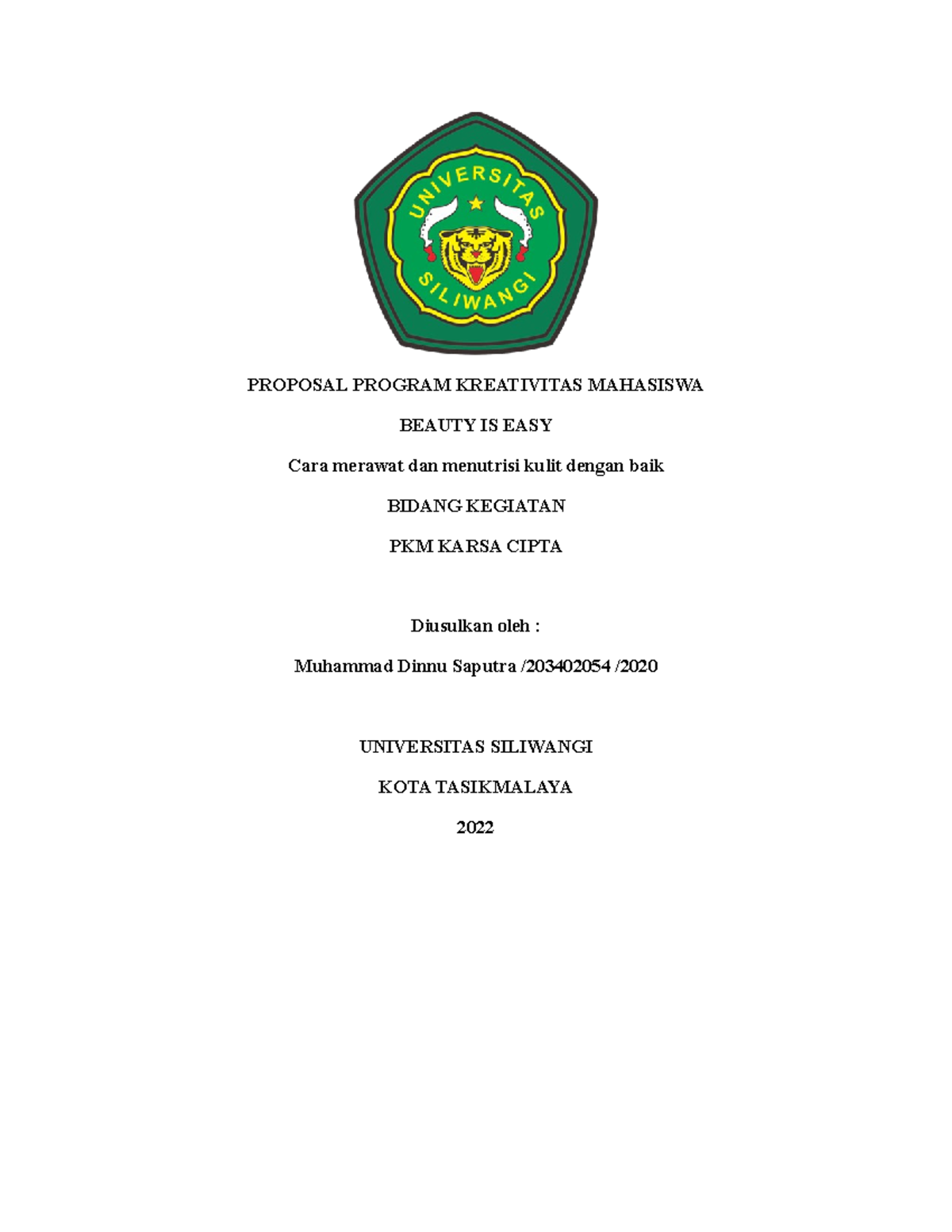 Praktika Kegiatan Mahasiswa - PROPOSAL PROGRAM KREATIVITAS MAHASISWA ...