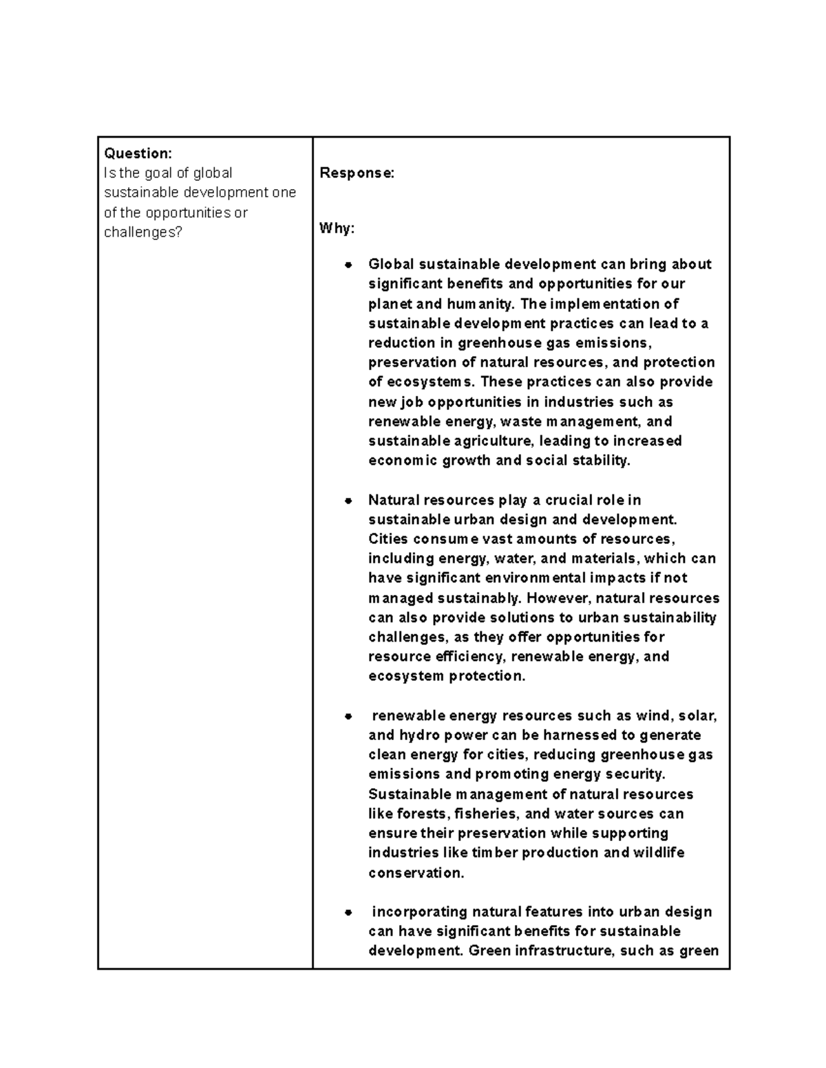 World issues Summative - Question: Is the goal of global sustainable ...