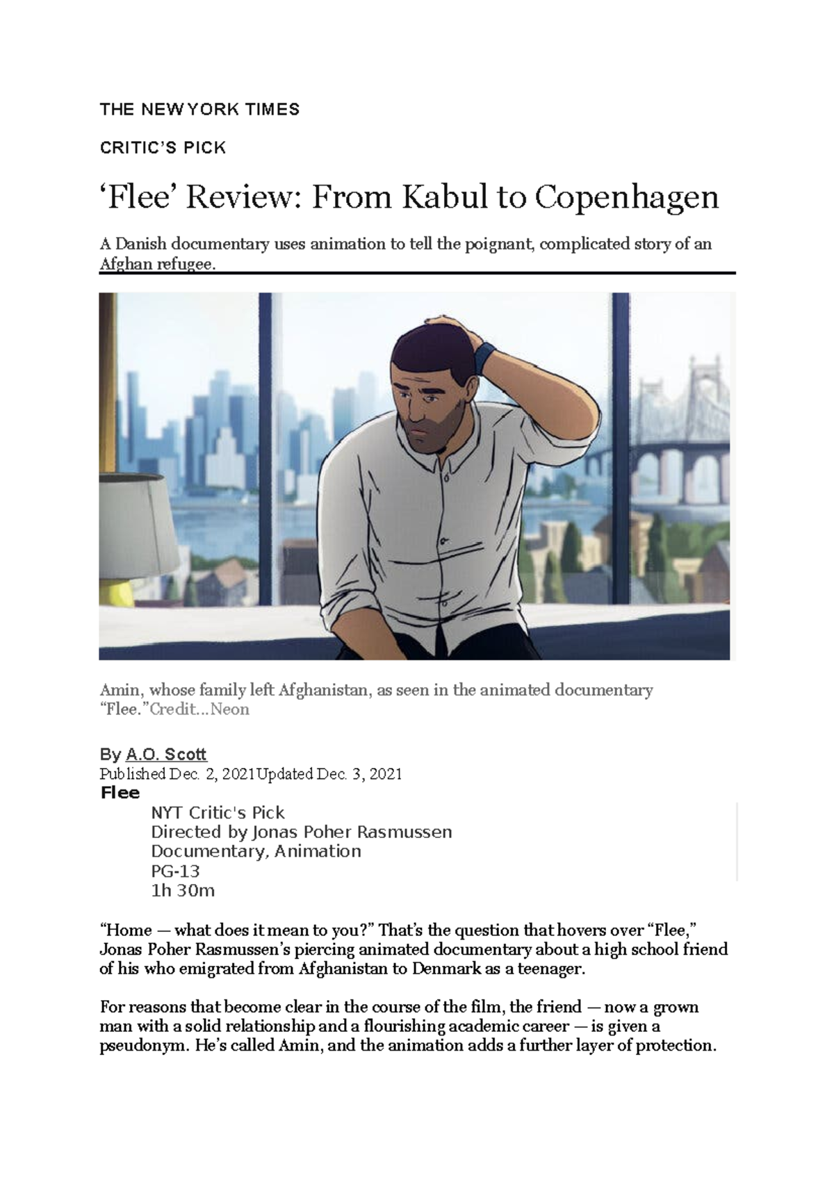 Flee - review - Best - THE NEW YORK TIMES CRITIC’S PICK ‘Flee’ Review ...