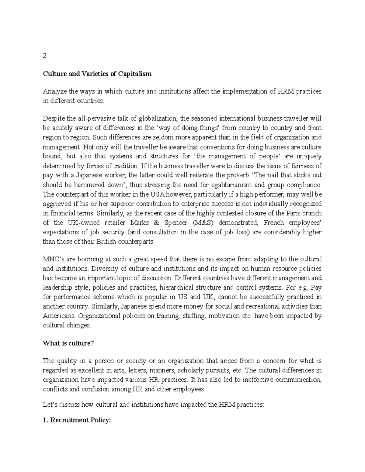 Global Human Resource(Original) - 2. Culture and Varieties of ...
