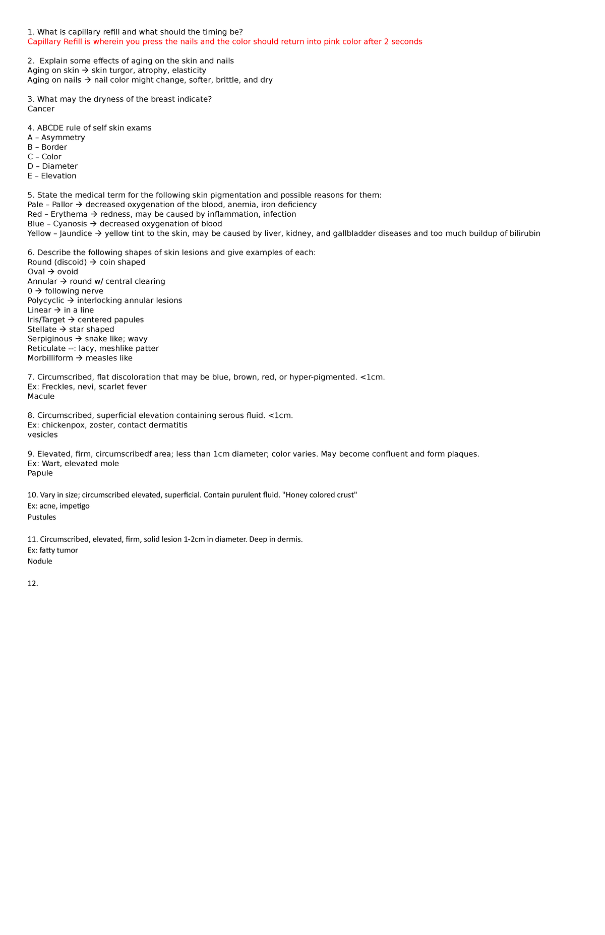 1 - aye - What is capillary refill and what should the timing be ...