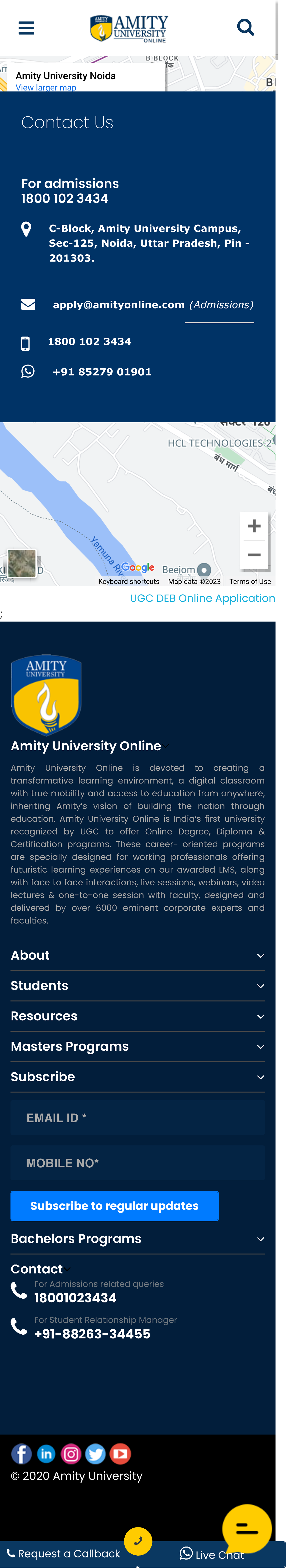 Amity Online 3 - ; UGC DEB Online Application Amity University Noida View larger map Keyboard ...