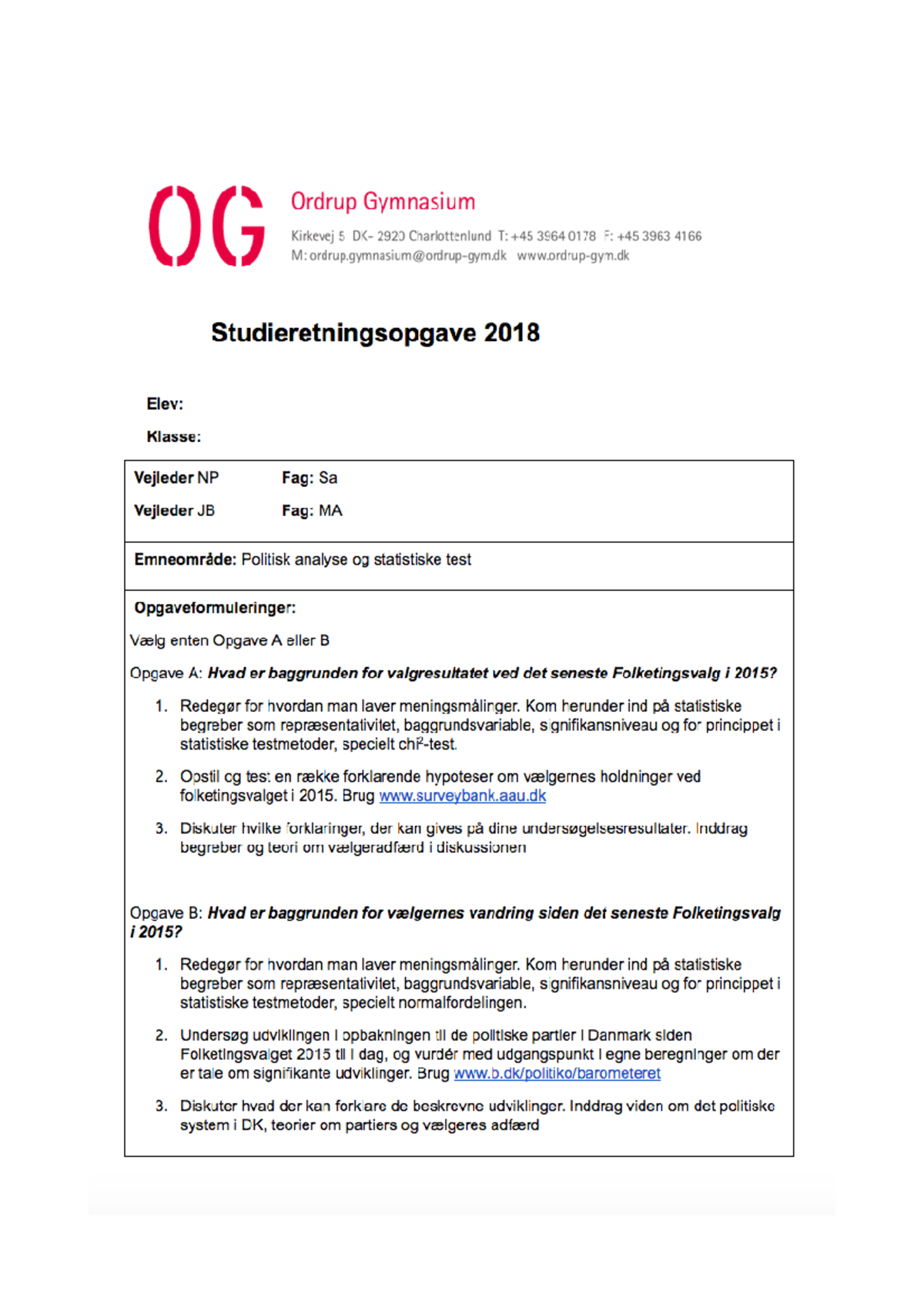 SRO opgave - Karakter: 12 - Politisk analyse og statistiske test SRO ...