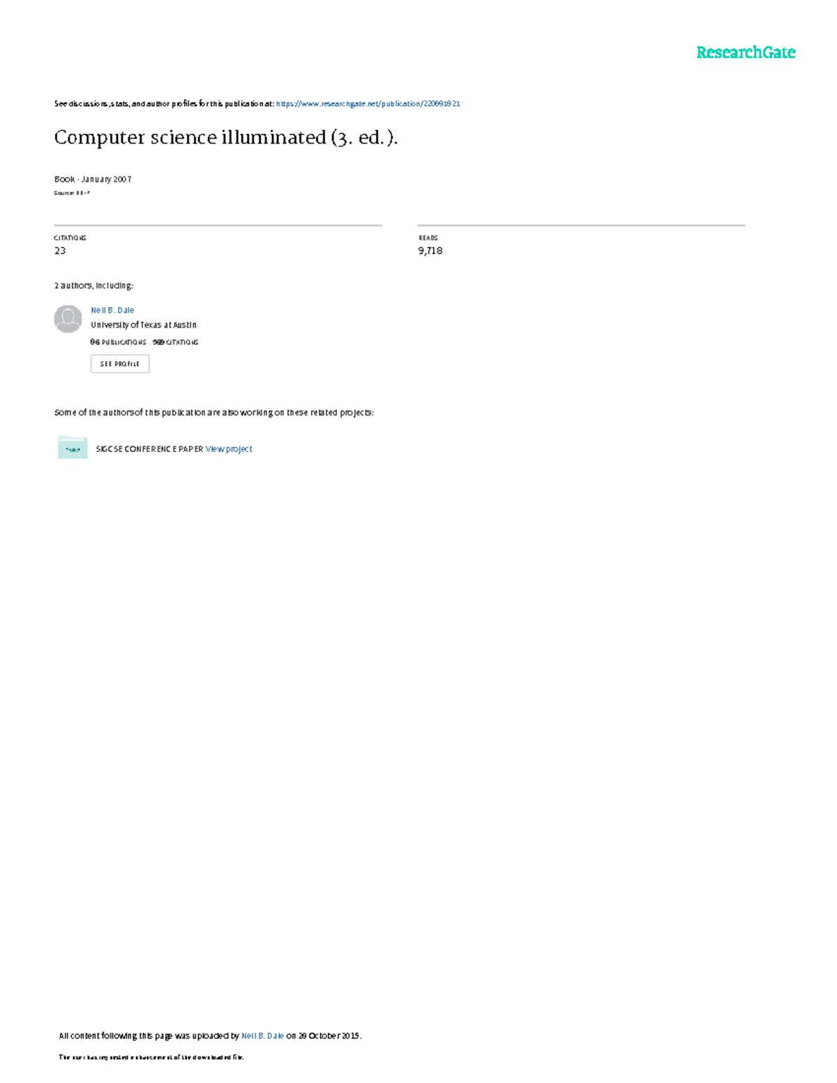 Computer science illuminated 3 ed - See discussions, stats, and author ...