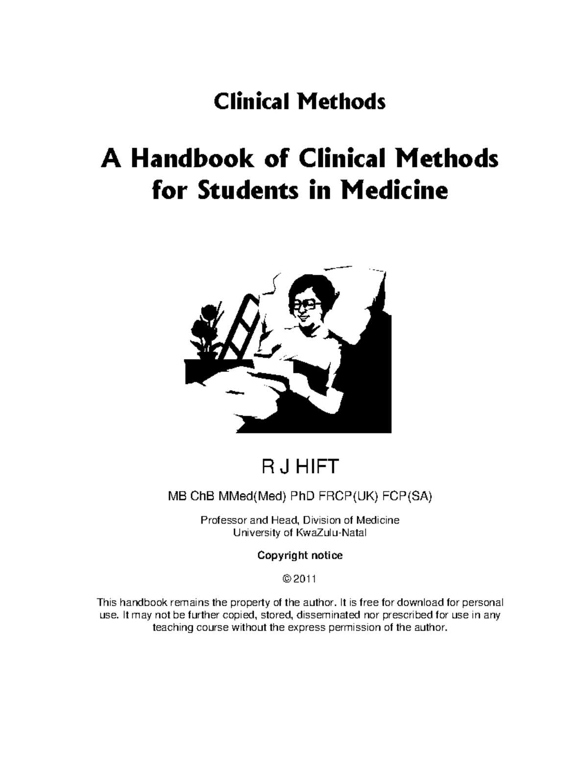 Hift R J Clinical Methods A Handbook of Clinical Methods for - Clinical ...