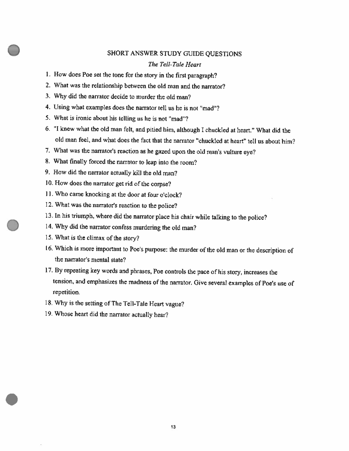 Poe Unit Student Packet - Studocu