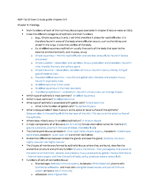Exam 3 study guide SP 2023 - A&P I Exam 3 study guide chapters 10- Ch 9 ...