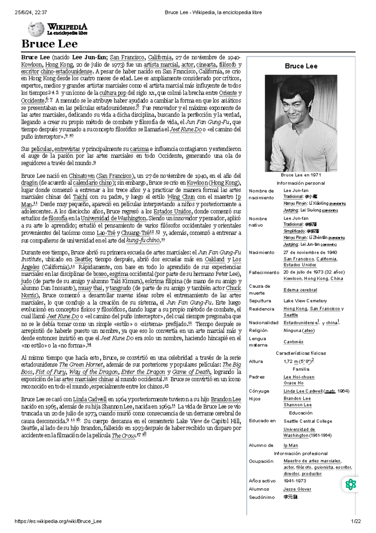 Alejandro Lee - Matemáticas en su esplendor - Bruce Lee Bruce Lee en ...