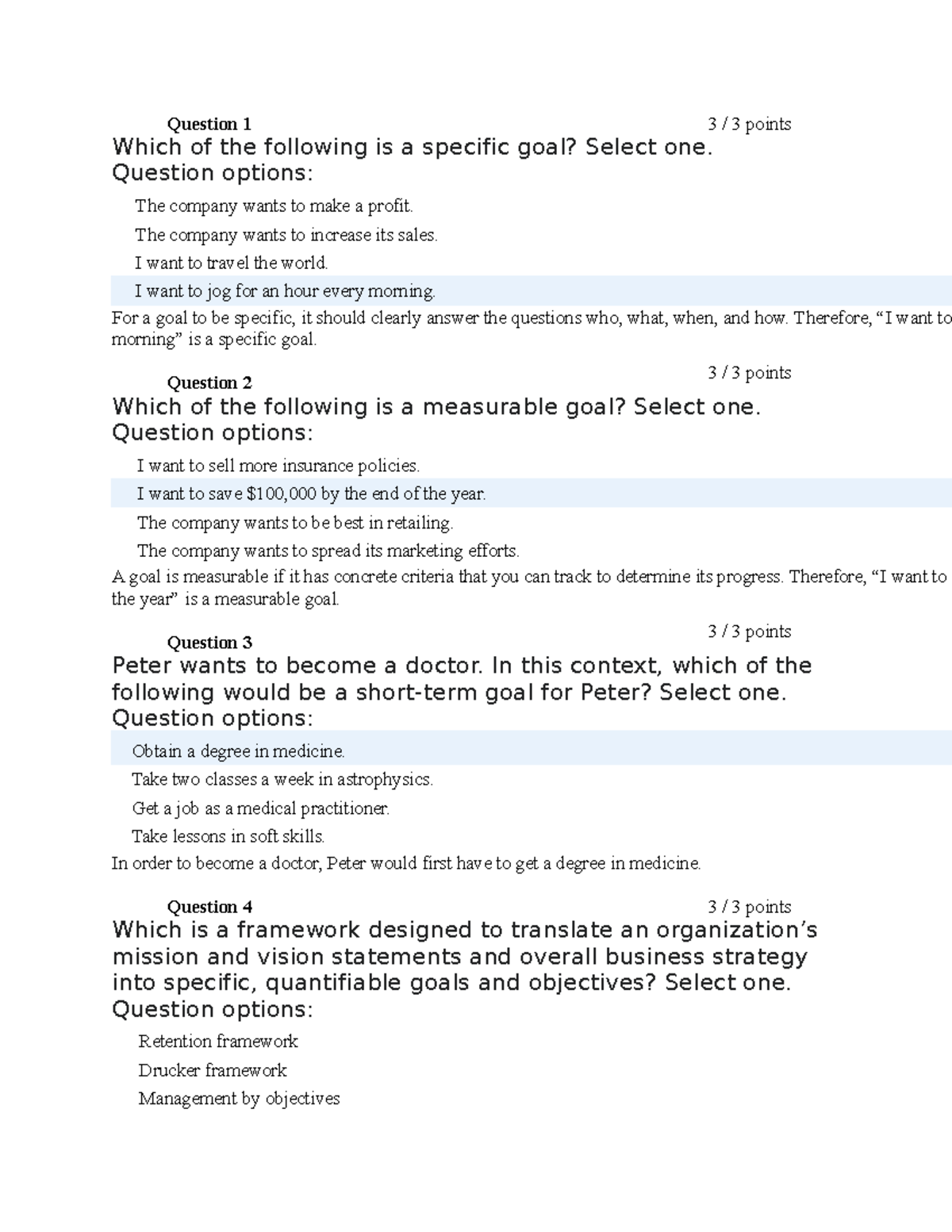 MGT 200 M3 Quiz - MGT 200 M3 Quiz - Question 1 3 / 3 points Which of ...