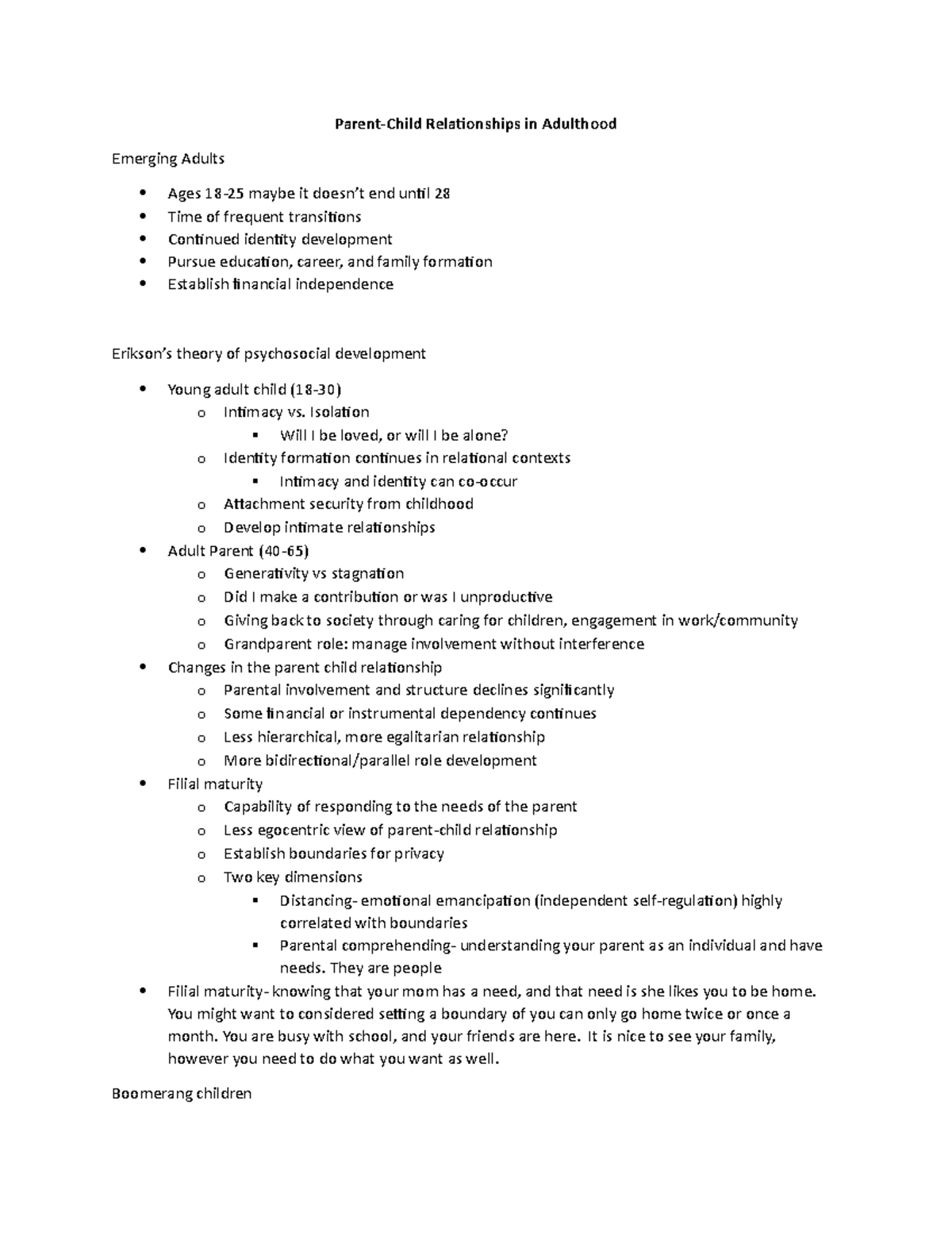 Parenting in adulthood - Parent-Child Relationships in Adulthood ...