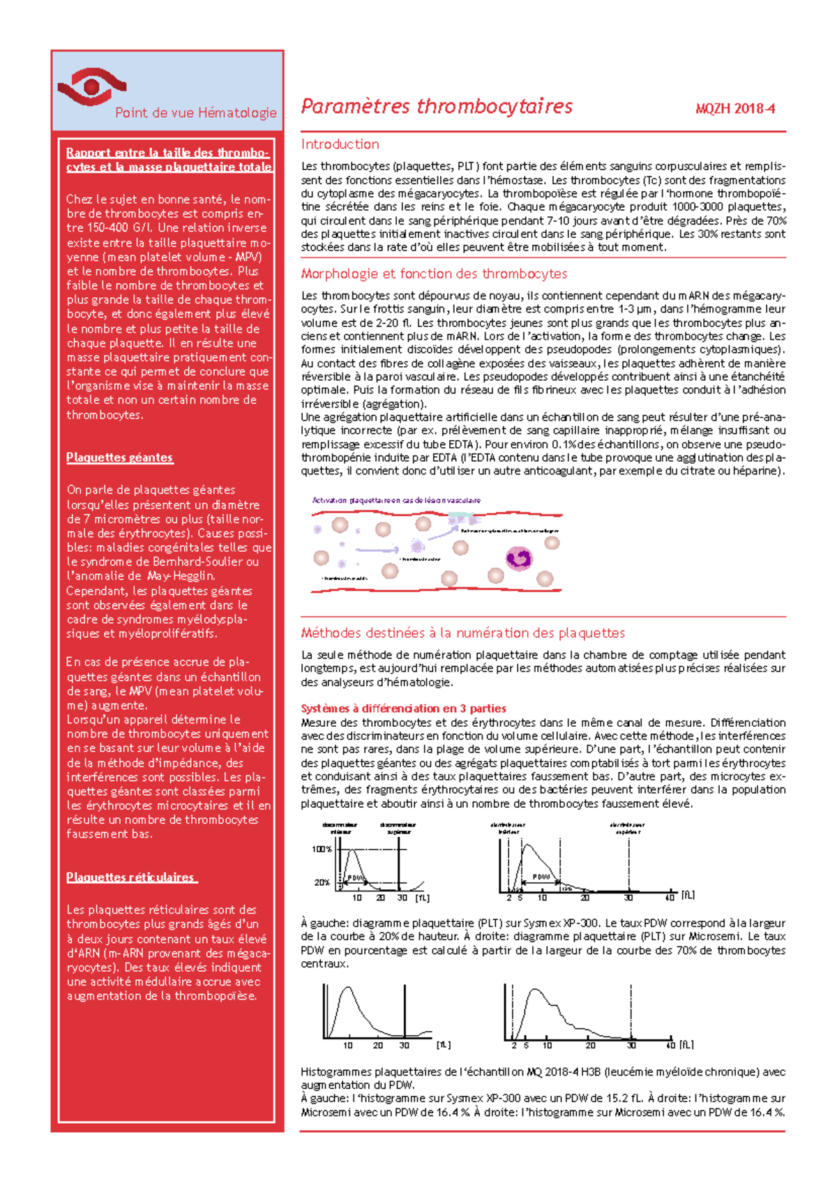 Thrombopénie - Paramètre hémogramme - Introduction Les thrombocytes ...