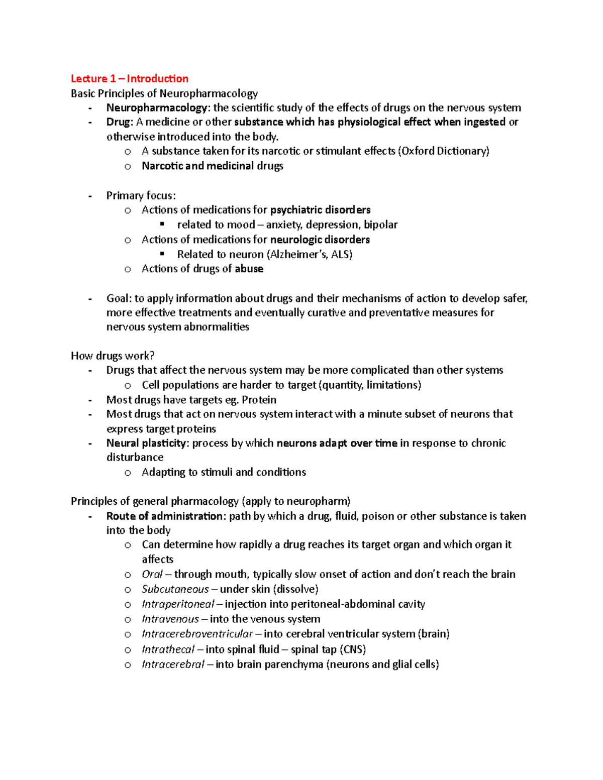 Notes Part 1 - Lecture 1 – Introduction Basic Principles of ...