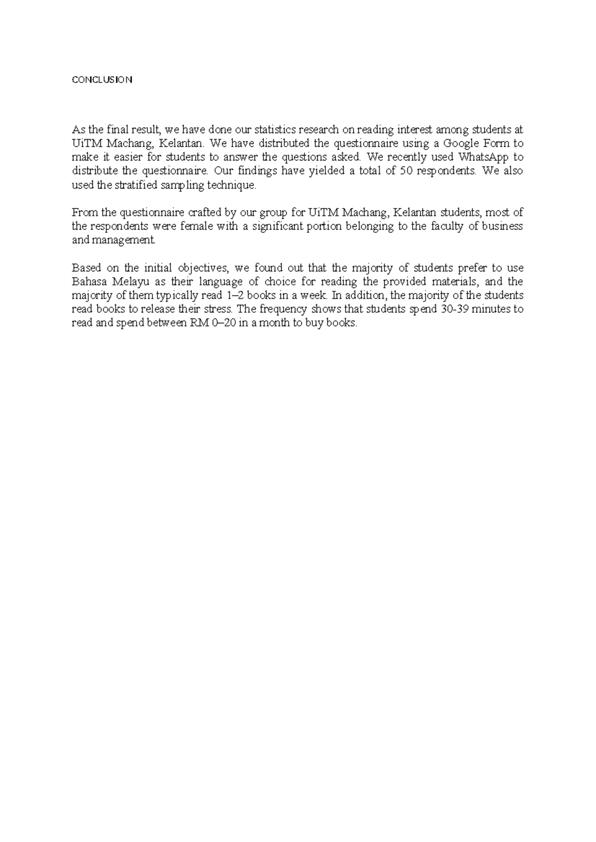 Conclusion - CONCLUSION As the final result, we have done our ...