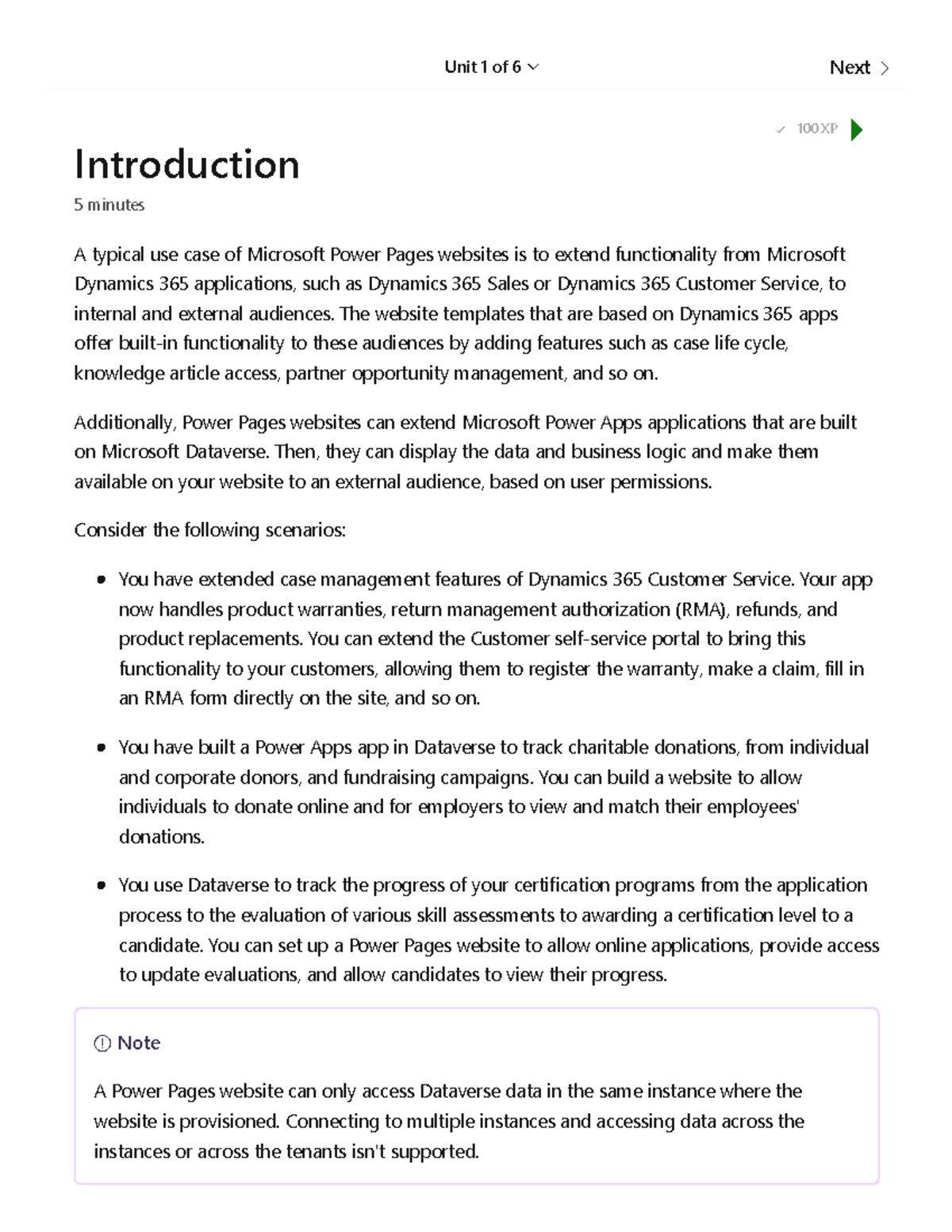 Access Dataverse in Power Pages websites - Unit 1 of 6 S Next T ...