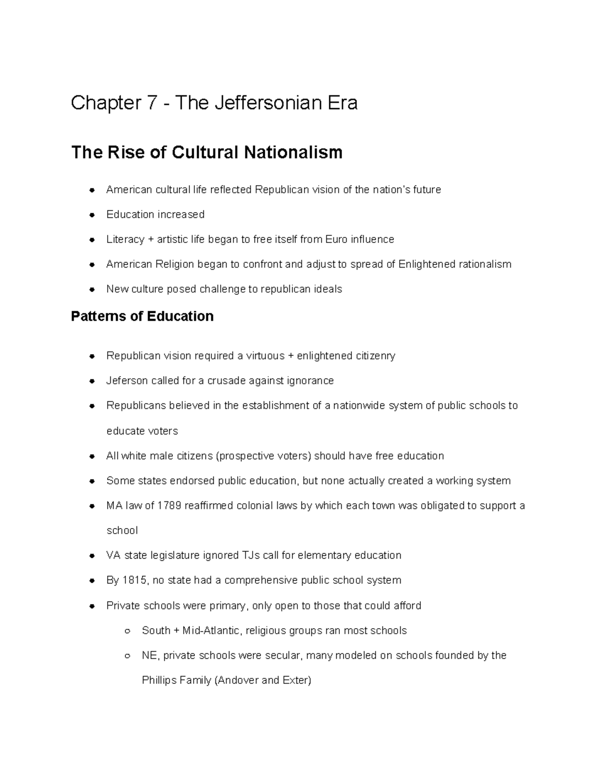 Apush Chapter 7 8 - Jeffersonian Era - Chapter 7 - The Jeffersonian Era ...