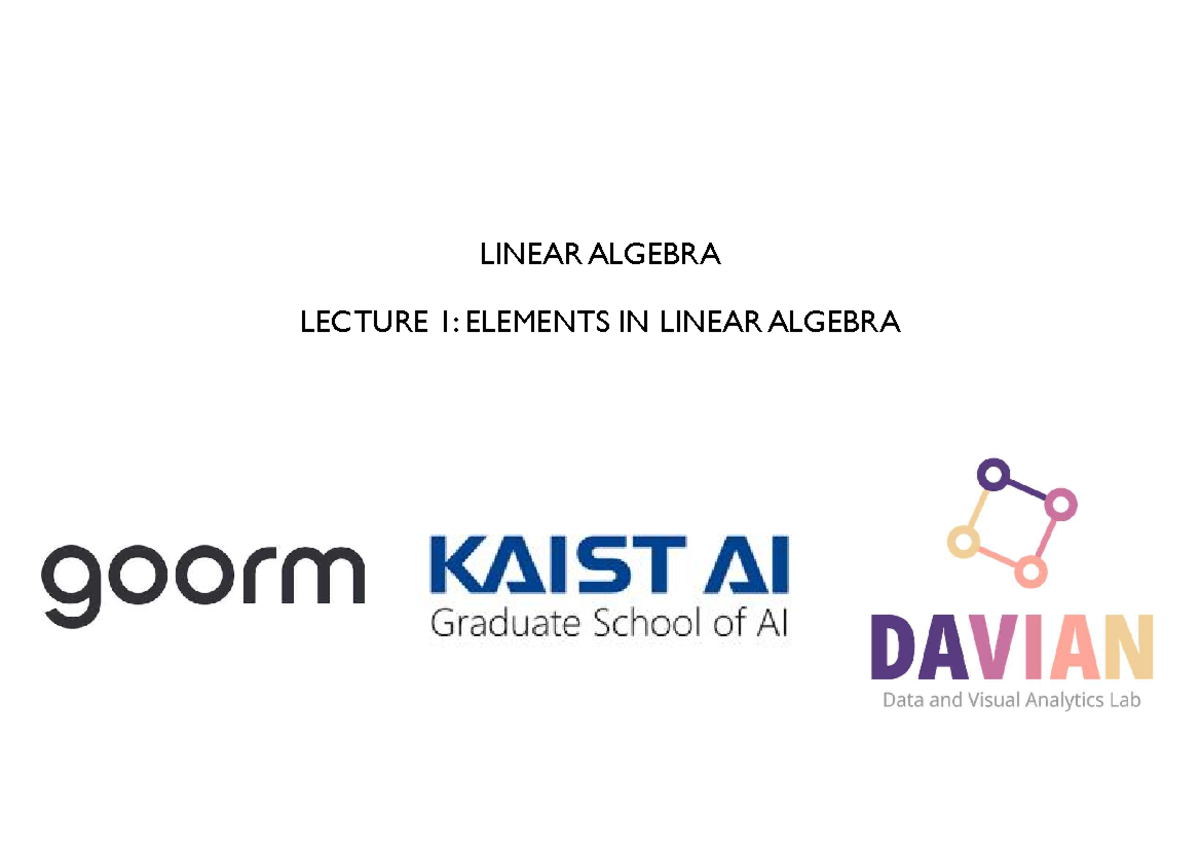 Lecture 14 1 - operating systems - LINEAR ALGEBRA LECTURE 1: ELEMENTS ...