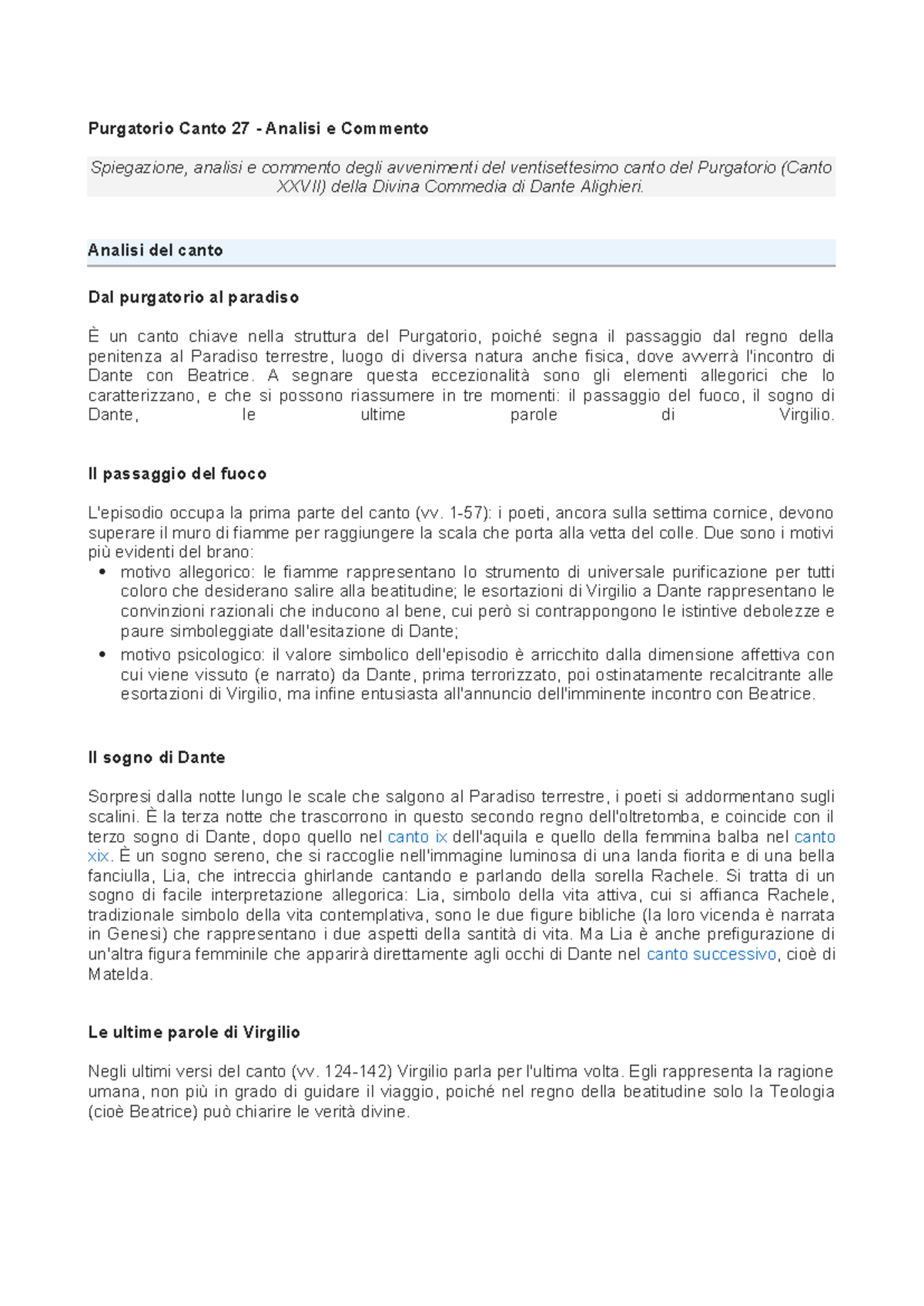 Purgatorio Canto 27 - .rthhyrj - Purgatorio Canto 27 - Analisi e ...